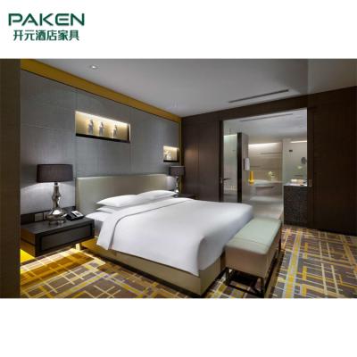 China Marriott Cherry Wood Luxury Hotel Bedroom Furniture - 1800x2000mm King Bed with E1 Grade Materials and Professional Installation Services for sale
