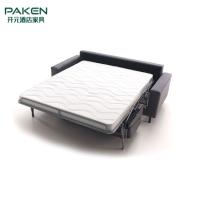 China Two-Seater Hotel Sofa Bed 1500-1800mm Width with Solid Wood Legs and High-Density Foam for Lobby and Bedroom Furniture for sale