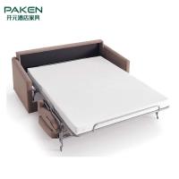 China Two-Seater Hotel Sofa Bed 1500-1800mm Width with Solid Wood Legs and High-Density Foam for Lobby and Bedroom Furniture for sale