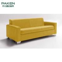 China Commercial Yellow Fabric Hotel Sofa Bed with Metal Legs - 1200-1600mm Width, E1 Grade Plywood Frame for sale