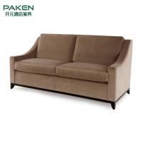 China Commercial Yellow Fabric Hotel Sofa Bed with Metal Legs - 1200-1600mm Width, E1 Grade Plywood Frame for sale