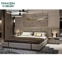China Custom Luxury Villa Bedroom Furniture with 3000mm Bedboard and 45kg/m³ High-Density Foam for sale