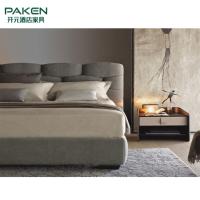 China Custom Luxury Villa Bedroom Furniture Modern Bed 2000mm x 2000mm with 45kg/m³ High Density Foam for sale
