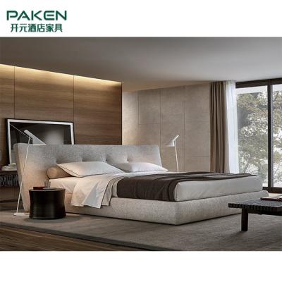China Custom Modern Villa Bed 3000x2000mm with 45kg/m³ High-Density Foam and Genuine Leather for sale
