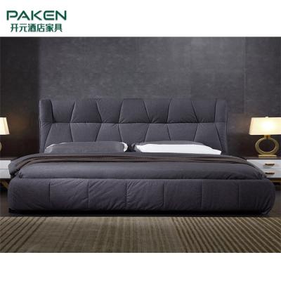 China Customize Modern Villa Furniture Bedroom  Furniture&Concise Style Bed With Dark Grey Color for sale