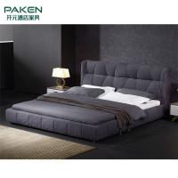 China Customize Modern Villa Furniture Bedroom  Furniture&Concise Style Bed With Dark Grey Color for sale