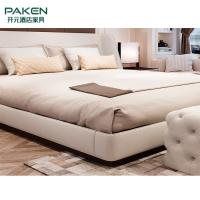 China Customize Modern Villa Furniture Bedroom  Furniture& Modern Style Bed With Ivory Color for sale