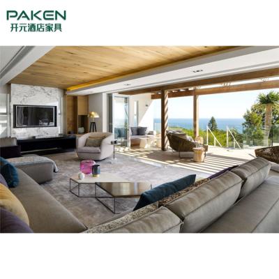 China Custom Modern Villa Living Room Furniture Set with 2200mm Bar Table and 45kg/m³ High Density Foam for sale