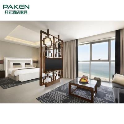 China Luxury Hotel Bedroom Furniture Set 1800mm Bed Base with Custom Tan White Color Options and Premium Materials for sale