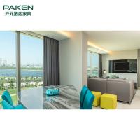 China Concise Style Hotel Full Set Bedroom Furniture Light Color for sale