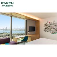 China Concise Style Hotel Full Set Bedroom Furniture Light Color for sale