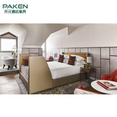 China European Style Hotel Bedroom Furniture Sets Champagne Color for sale