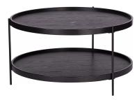 China Modern Round Coffee Table 845mm x 832mm x 457mm with E1 Plywood and Iron Frame in Black/White Finish for sale