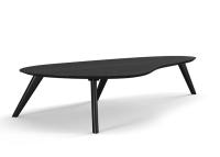 China Modern Luxury Walnut Coffee Table 1194mm x 585mm Irregular Shape with E1 Plywood & Iron Base for sale