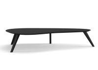 China Modern Luxury Walnut Coffee Table 1194mm x 585mm Irregular Shape with E1 Plywood & Iron Base for sale