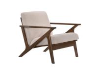 China Antique Solid Rubber Wood Armchair 711×841×749mm Mid Century Modern Single Sofa with Custom Colors for sale