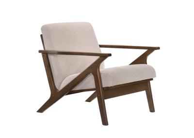 China Antique Solid Rubber Wood Armchair 711×841×749mm Mid Century Modern Single Sofa with Custom Colors for sale