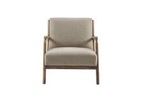 China Antique Solid Rubber Wood Armchair 699×832×737mm Single Sofa with Customizable Fabric Upholstery for sale