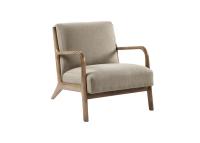 China Antique Solid Rubber Wood Armchair 699×832×737mm Single Sofa with Customizable Fabric Upholstery for sale