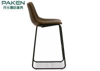 China Hotel Restaurant Bucket Seat Bar Counter Stool 483x483x864mm with Adjustable Foot Nail and Iron Base for sale