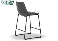 China Hotel Restaurant Bucket Seat Bar Counter Stool 483x483x864mm with Adjustable Foot Nail and Iron Base for sale