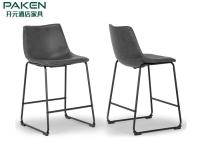 China Hotel Restaurant Bucket Seat Bar Counter Stool 483x483x864mm with Adjustable Foot Nail and Iron Base for sale