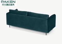 China Blue Velvet High Density Foam Hotel Sofa Bed 1960x840x780mm with Stainless Steel Legs and 45kg/m³ Foam for sale