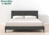 China Tufted Upholstered Platform Bed with Buckle Headboard - 1800×2000mm King Size, Solid Wood Legs, Fire Retardant Materials for sale
