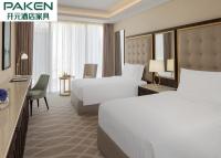 China Economic Hotel Bedroom Furniture Set - Walnut Finish with Golden Stainless Steel - 2000mm Bed Base & 2400mm Wardrobe for sale
