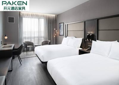 China All Black Hotel Bedroom Furniture Sets Deep Hue Gray Tinted Ash Tree Veneer Classic Luxury for sale