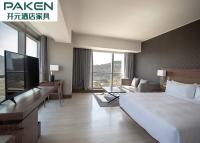 China AC Hotel Santiago Brown Walnut Veneer PU Leather Furniture - Custom 2000mm Bed Base & 1200mm Wardrobe for sale