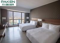 China AC Hotel Santiago Brown Walnut Veneer PU Leather Furniture - Custom 2000mm Bed Base & 1200mm Wardrobe for sale