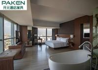China AC Hotel Santiago Brown Walnut Veneer PU Leather Furniture - Custom 2000mm Bed Base & 1200mm Wardrobe for sale