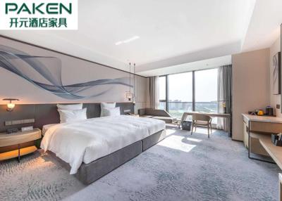 China Pullman Hotel King Power Antarctic Blue + Natural Garden Themed Bedroom Furniture - Custom 2000mm Bed Base & 2400mm Wardrobe for sale