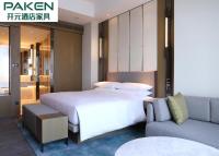 China Marriott Hotel Design PU Leather Headboard with Wooden TV Panel - 6'8
