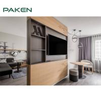China Custom 5-Star Hotel Interior Wall Panels & Fixed Furniture - 0.6mm Wood Veneer, ISO9001 Certified for sale