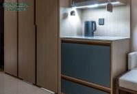 China Custom Luxury Hotel Fixed Furniture Wooden Wall Panels with 3-5 Year Warranty and 40-45° High Density Sponge for sale