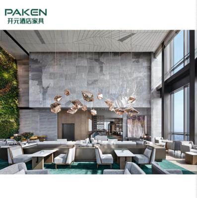 China Custom Hotel Lobby Furniture Set with E0/E1 Grade Materials and Fire-Retardant Upholstery Options for sale