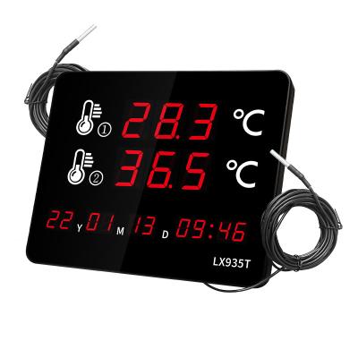 China Professional Digital Thermometer LX935T with Dual External Probes Large LED Screen  for Pool Sauna Aquarium Home Industrial Use for sale