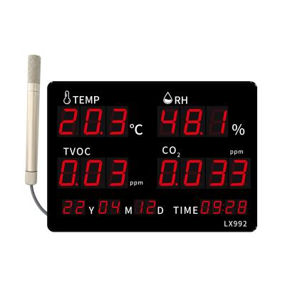 China LX992-D Wall Mounted Indoor Air Quality Monitor with CO2 Sensor Formaldehyde Detection Alarm Clock for Industrial HomeIndoor Use for sale