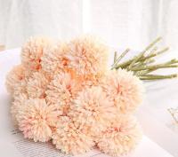 China Artificial Fake Flower Balls Silk Chrysanthemum Pink Brown Yellow for sale