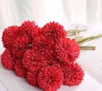 China Artificial Fake Flower Balls Silk Chrysanthemum Pink Brown Yellow for sale
