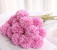 China Artificial Fake Flower Balls Silk Chrysanthemum Pink Brown Yellow for sale