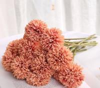 China Artificial Fake Flower Balls Silk Chrysanthemum Pink Brown Yellow for sale