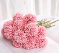 China Artificial Fake Flower Balls Silk Chrysanthemum Pink Brown Yellow for sale