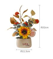 China Desktop Small Potted Artificial Flowers Faux Hydrangea Ornaments for sale