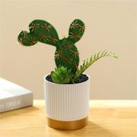 China Plastic Small Potted Artificial Flowers Faux Potted Cactus Plant Odm for sale
