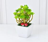 China Plastic Small Potted Artificial Flowers Faux Potted Cactus Plant Odm for sale