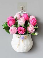 China OEM Artificial Fake Flower Baskets Outdoor Wall Hanging for sale