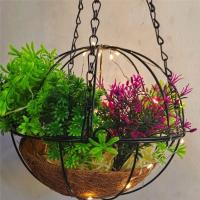 China Outdoor Fake Hanging Ferns Basket Realistic Texture For Xmas for sale